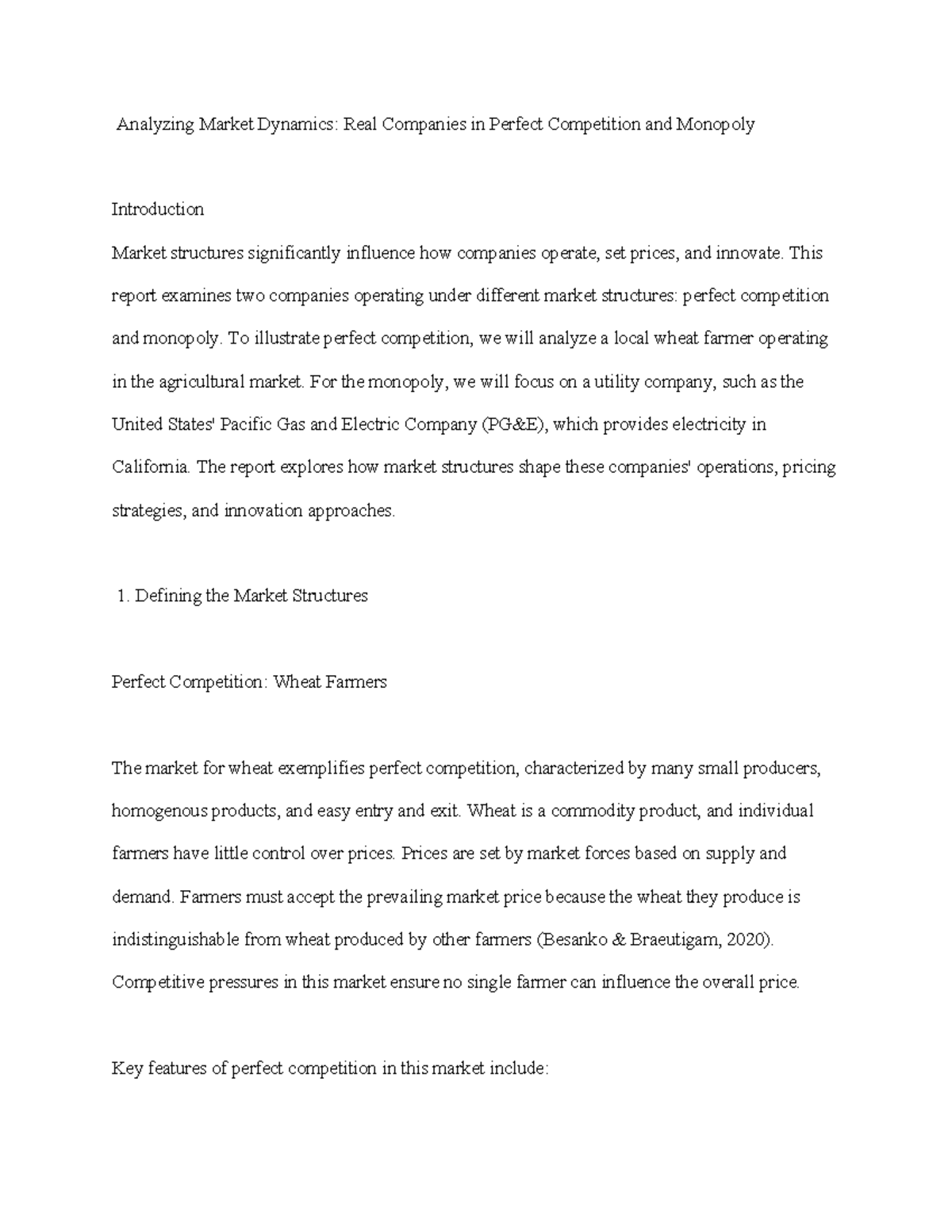 Market Dynamics: Perfect Competition vs Monopoly Analysis - Ygtg ...