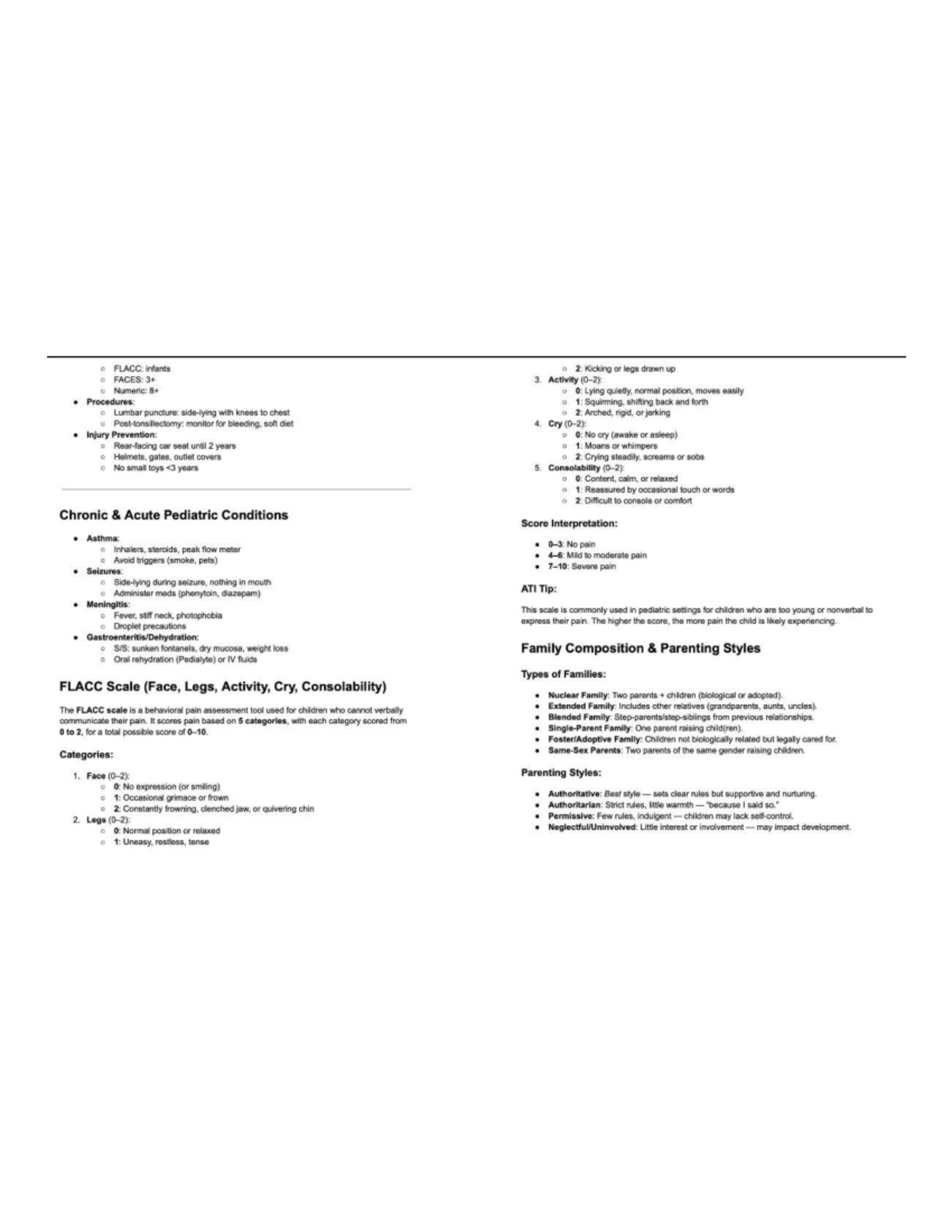 FLACC scale assessment for infants: pain evaluation and family dynamics ...