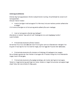 Stop mobning kampagne opgaver - Vurder kampagnetekst (tekst) udfra ...