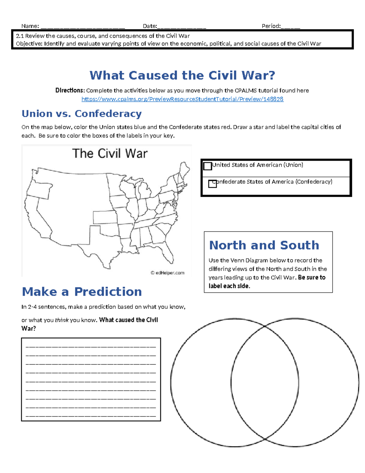 CIV 2.1 Causes and Consequences of the Civil War Review - Studocu