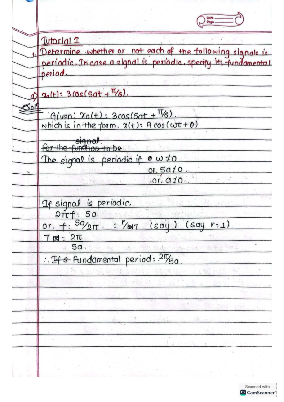 DSAP 6017 Tutorial I: Periodicity, Nyquist Rate, and System Analysis ...
