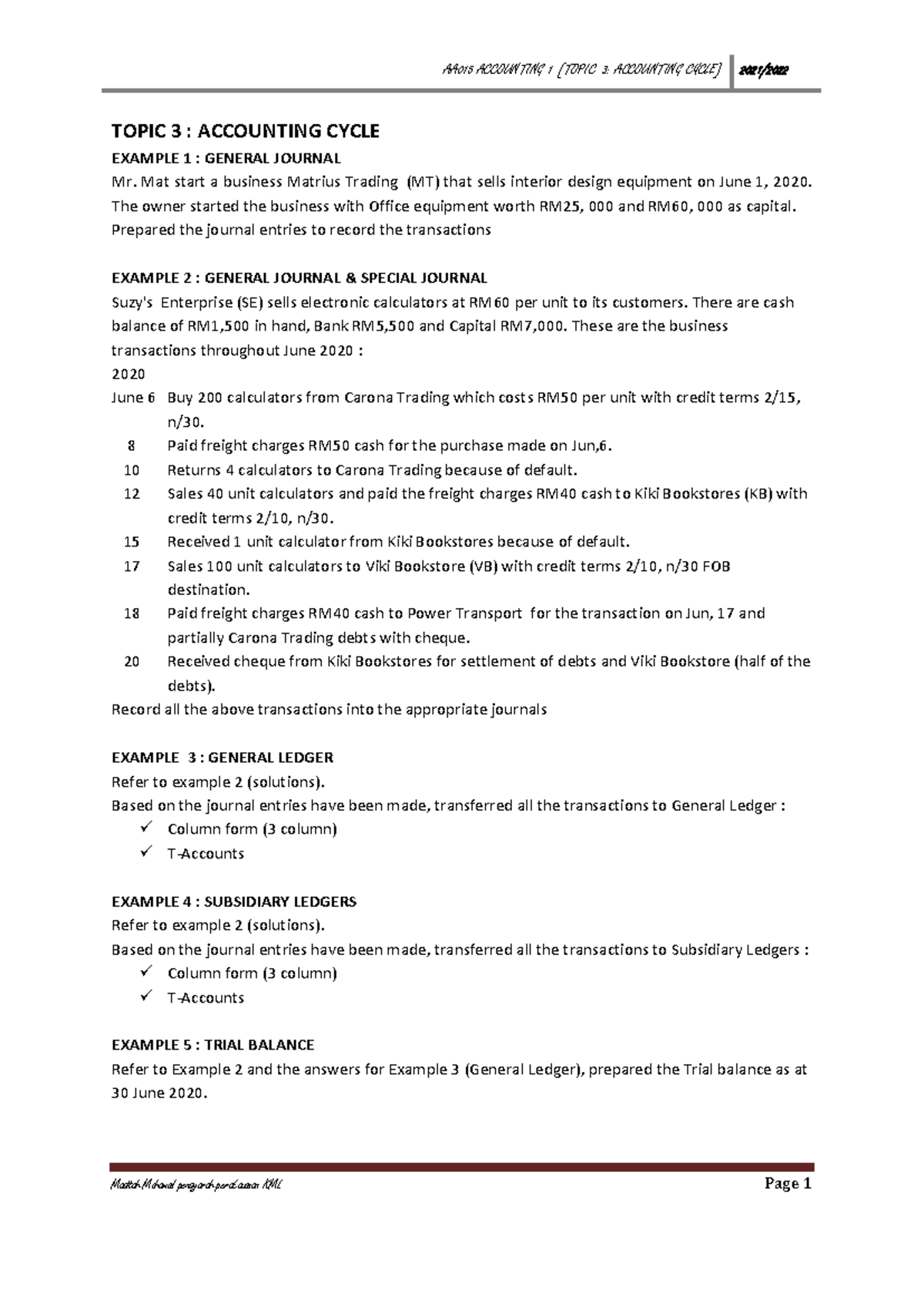 Accounting Reports Format Guide and Examples (ACCT 101) - Studocu