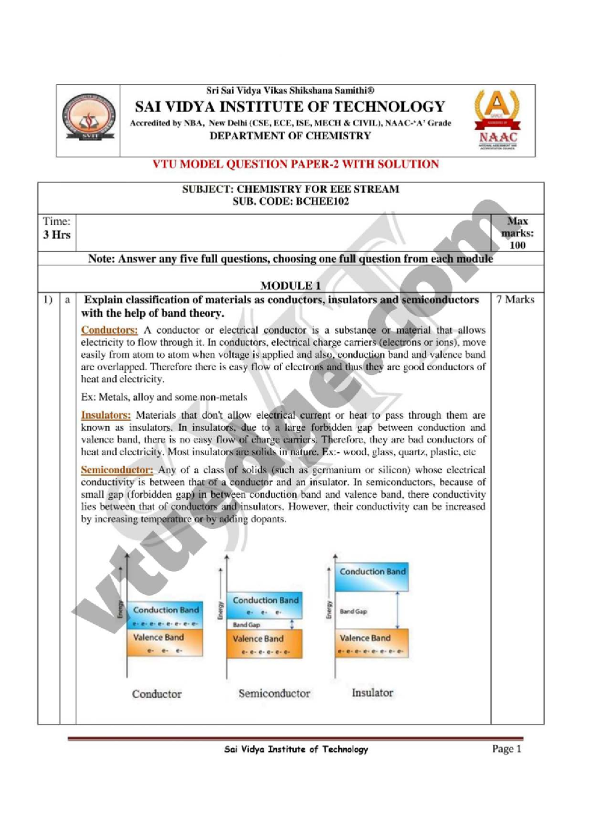 **New Title:** BCHEE102 - Model Question Paper with Solutions for ...