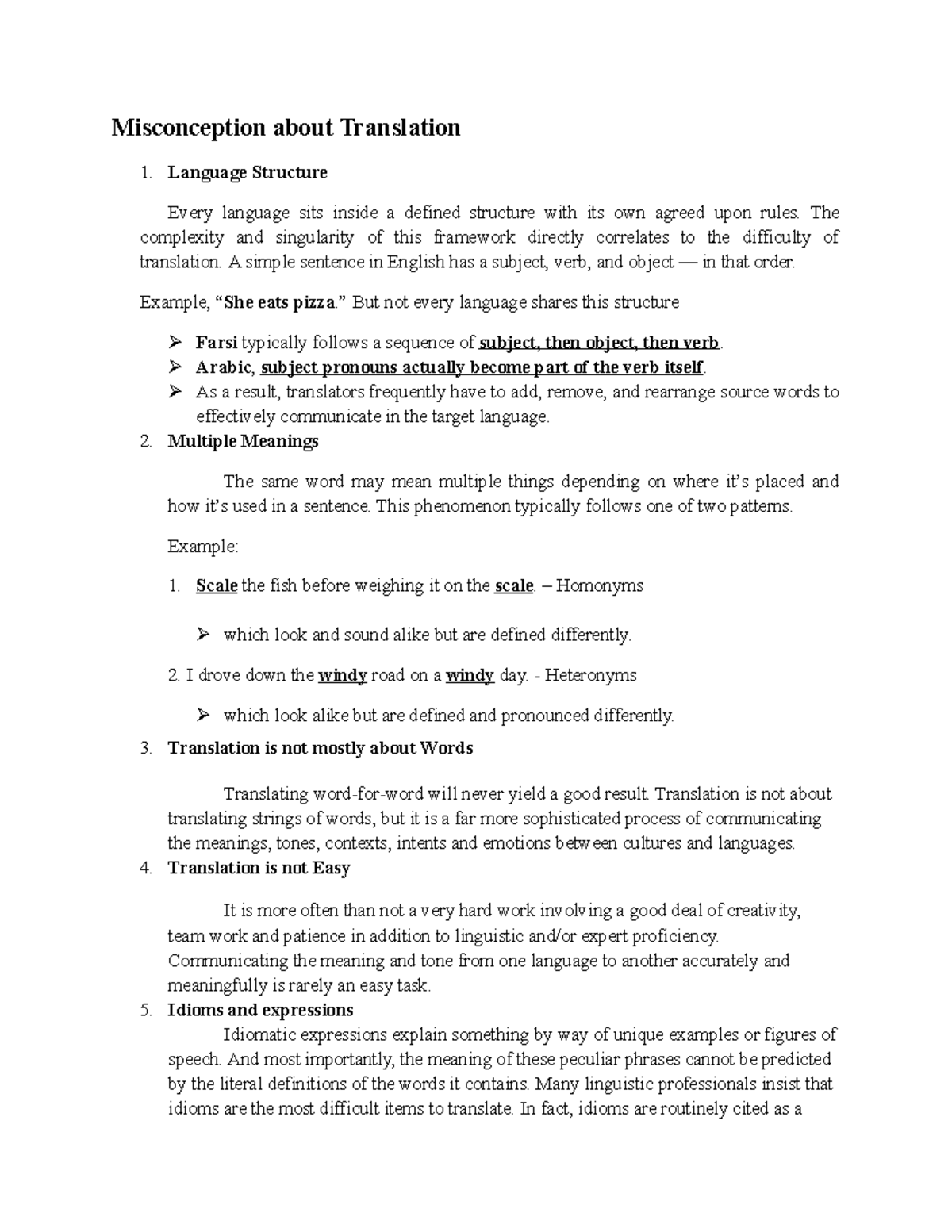 Misconception about translation written report - Misconception about ...