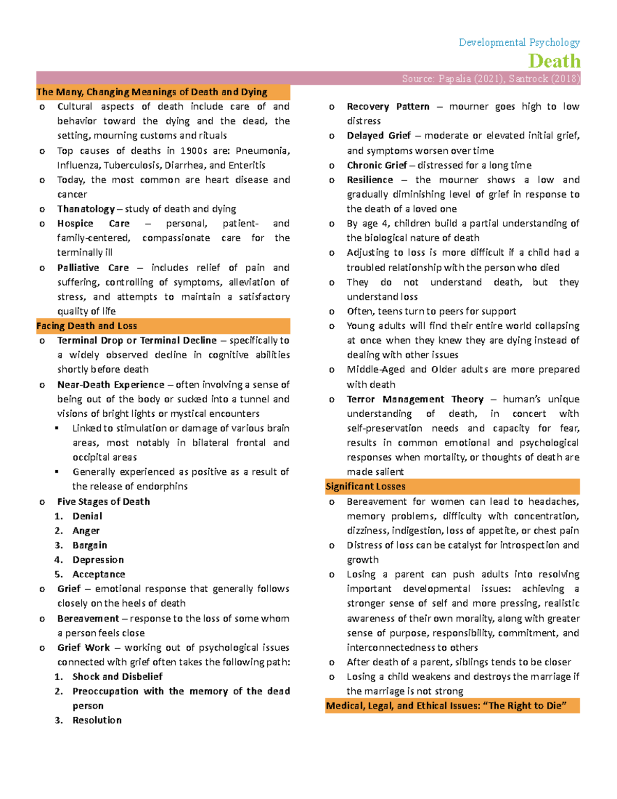 Dev Psy 9: Understanding Death and Dying in Developmental Psychology ...