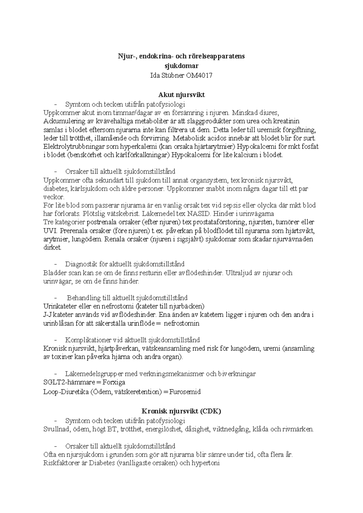 Njur- och rörelseapparatens sjukdomar: Symtom och behandling OM4017 ...