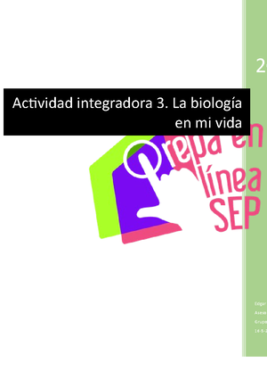 M03S2AI3 - actividad modular 3 - Actividad integradora 3 La biología en mi vida Facilitadora ...