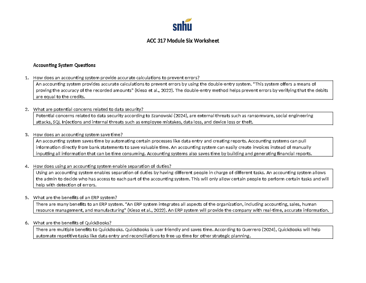 ACC 317 Module Six Worksheet - ACC 317 Module Six Worksheet Accounting ...