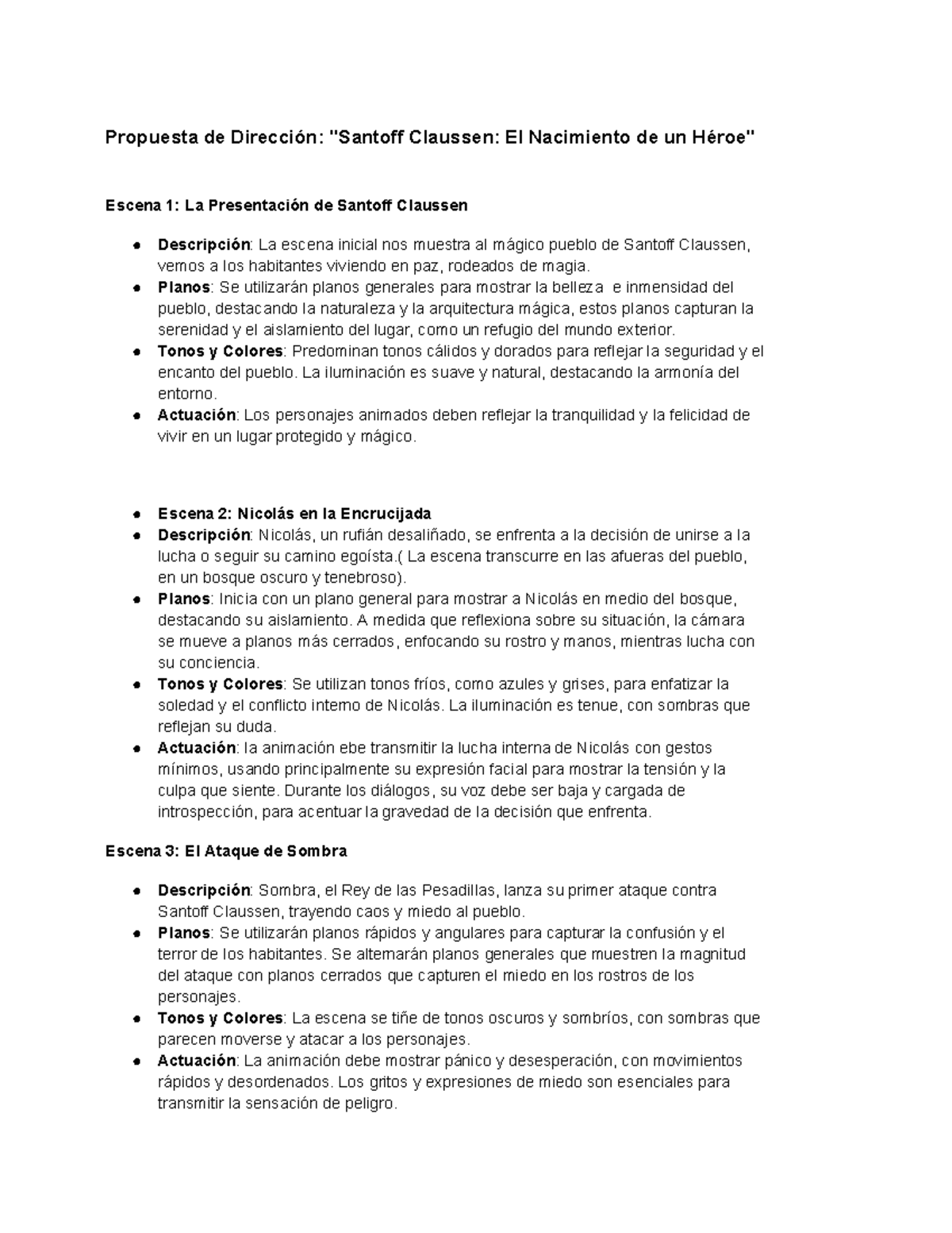 Propuesta de Dirección: Santoff Claussen - El Nacimiento de un Héroe ...