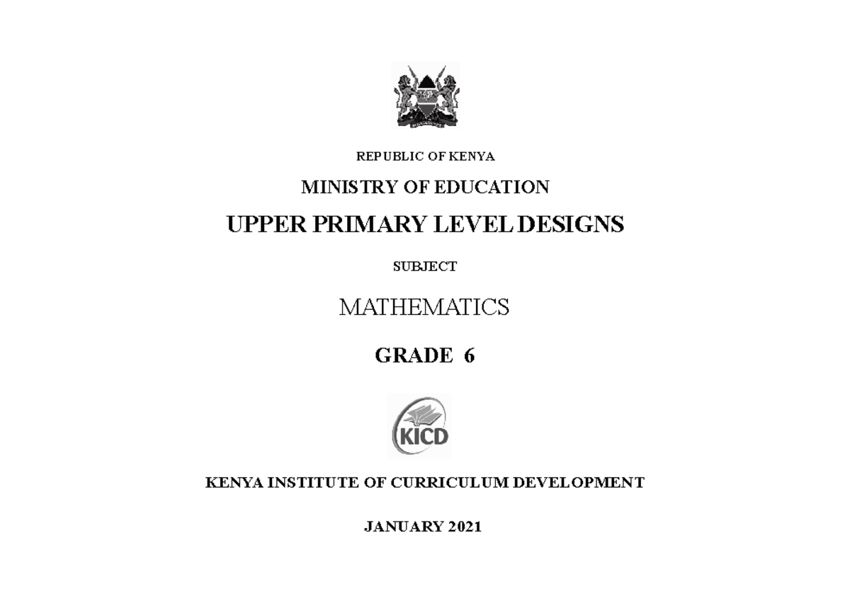 Grade 6 Mathematics Curriculum Designs - CBC Overview and Guidelines ...