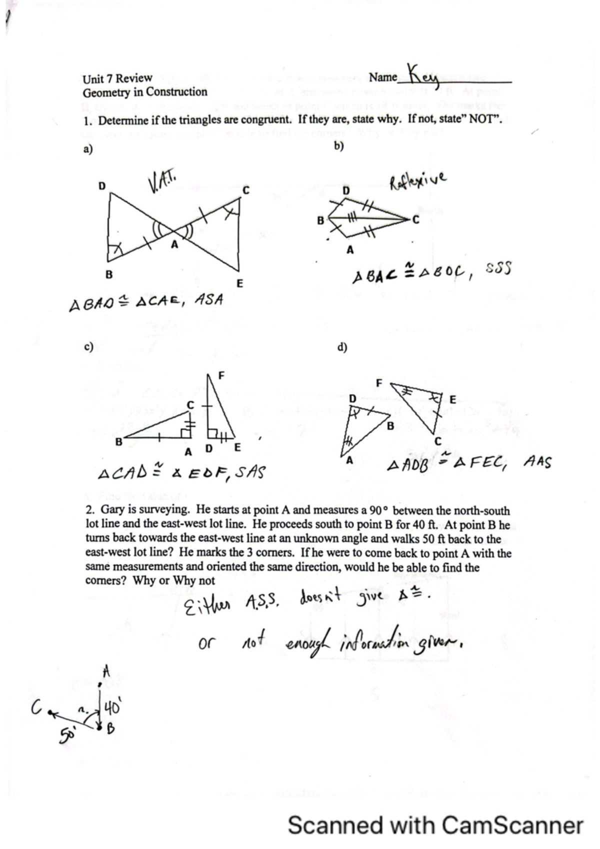 Key Geometry Unit 7 Review - Unit 7 Review Name Key Geometry in ...