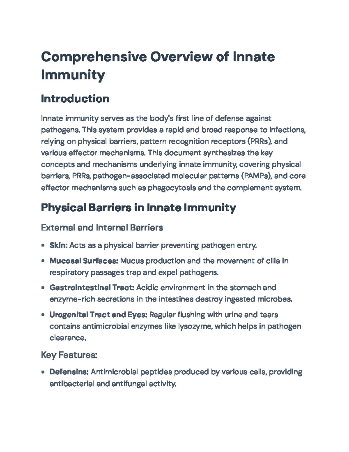 Innate Immunity Overview: Mechanisms and Key Concepts - Comprehensive ...