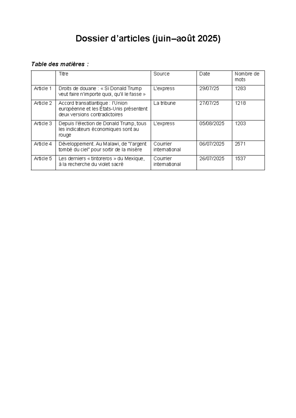 Dossier Articles pour Examen (Module 3) : Analyse des Accords ...