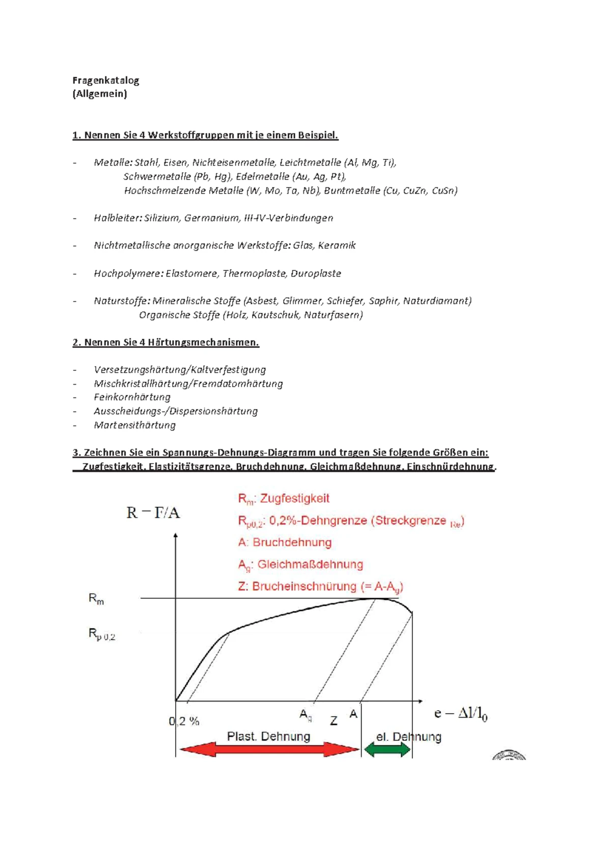 Werkstoffkunde 1 - Zusammenfassung - Werkstoffkunde – Zusammenfassung Einführung in die - Studocu