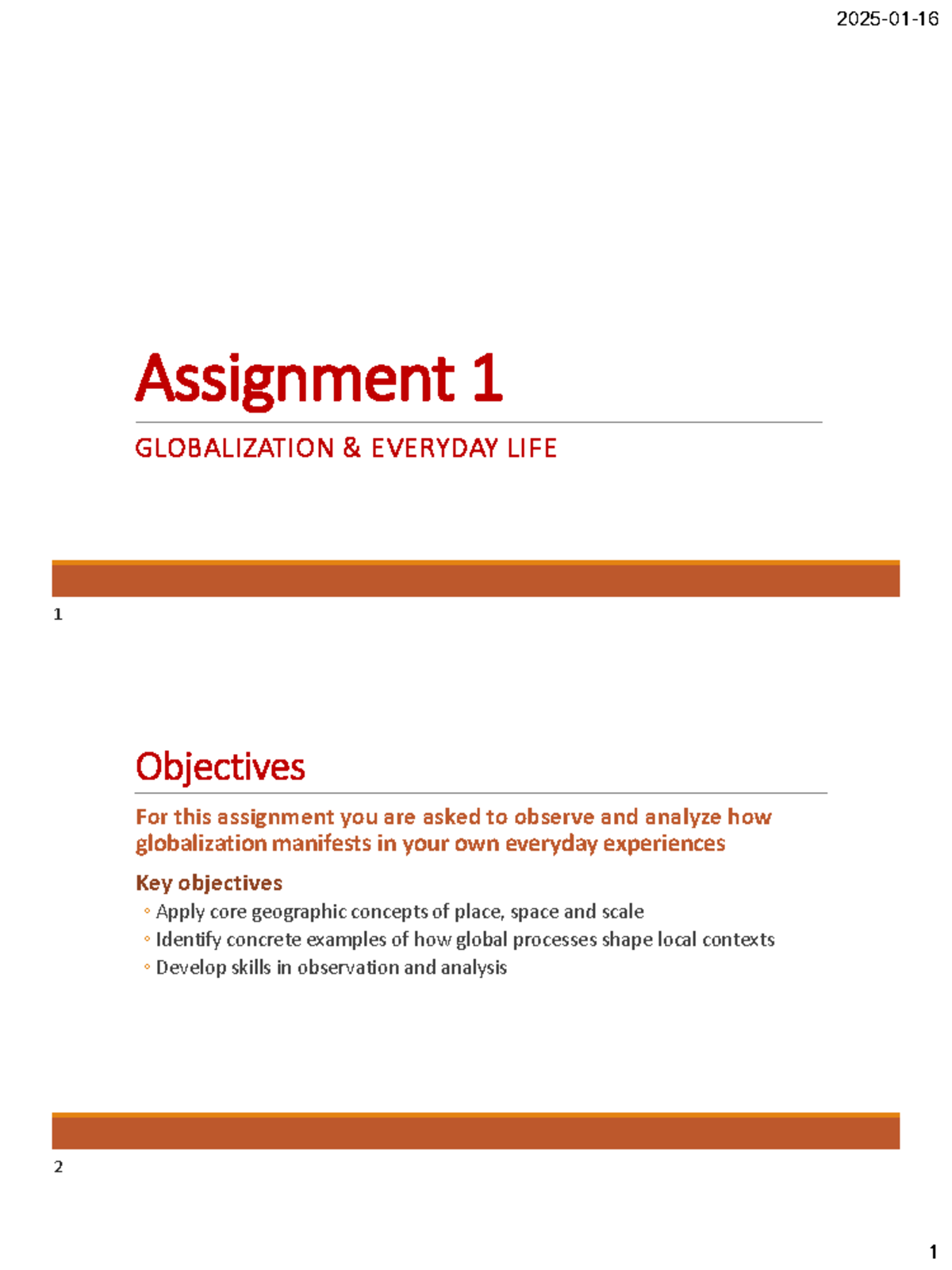 GEG1302 Week 2 Assignment 1 Globalization in everyday life Winter 2025 hdt - Assignment 1 - Studocu