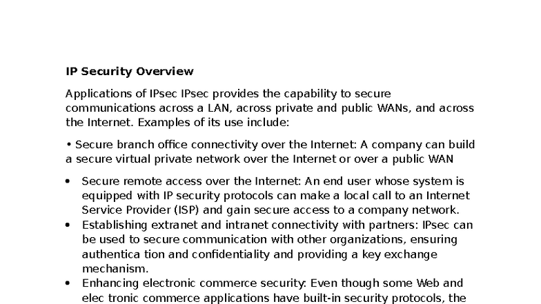 IP Security Overview: Applications and Benefits of IPsec (5 - CNS Notes ...
