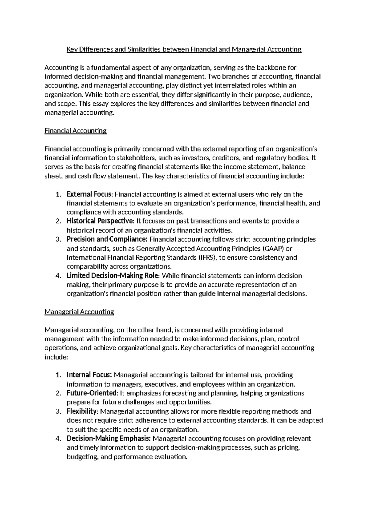 Key Differences & Similarities: Financial vs Managerial Accounting ...