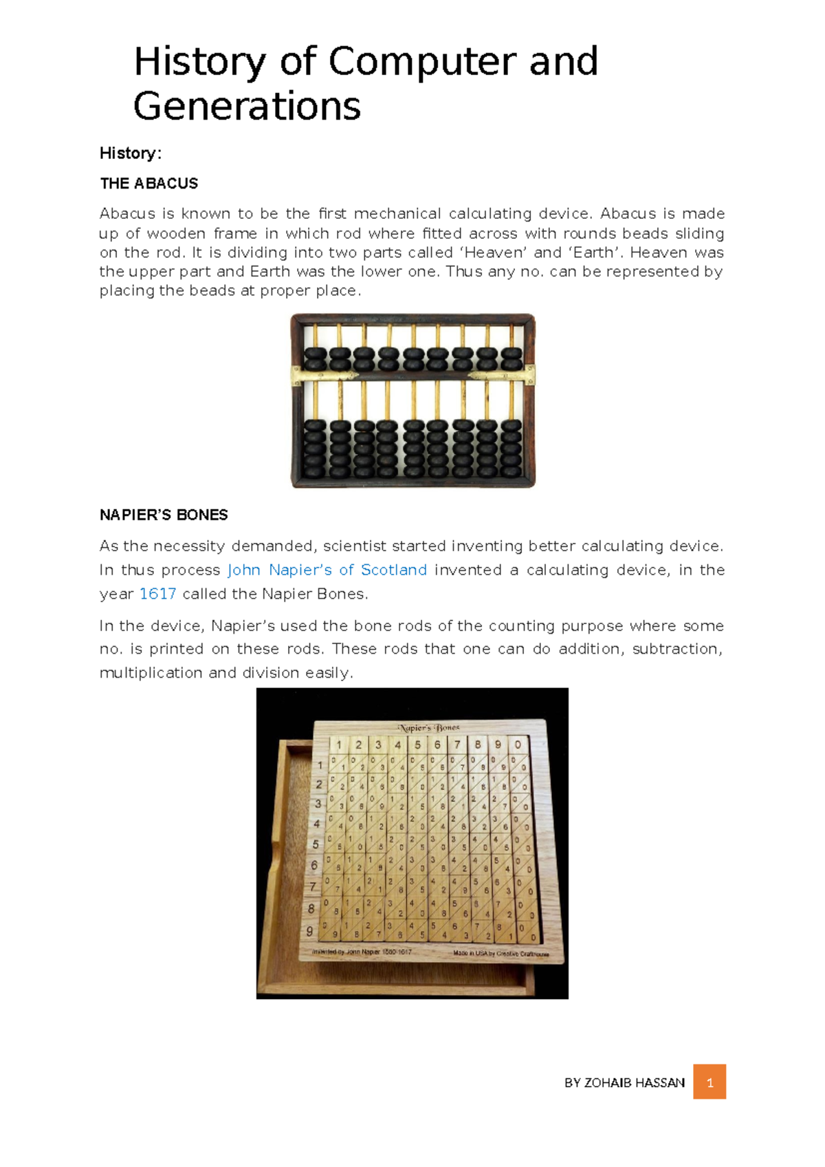 History of Computers and Their Generations: From Abacus to AI - Studocu