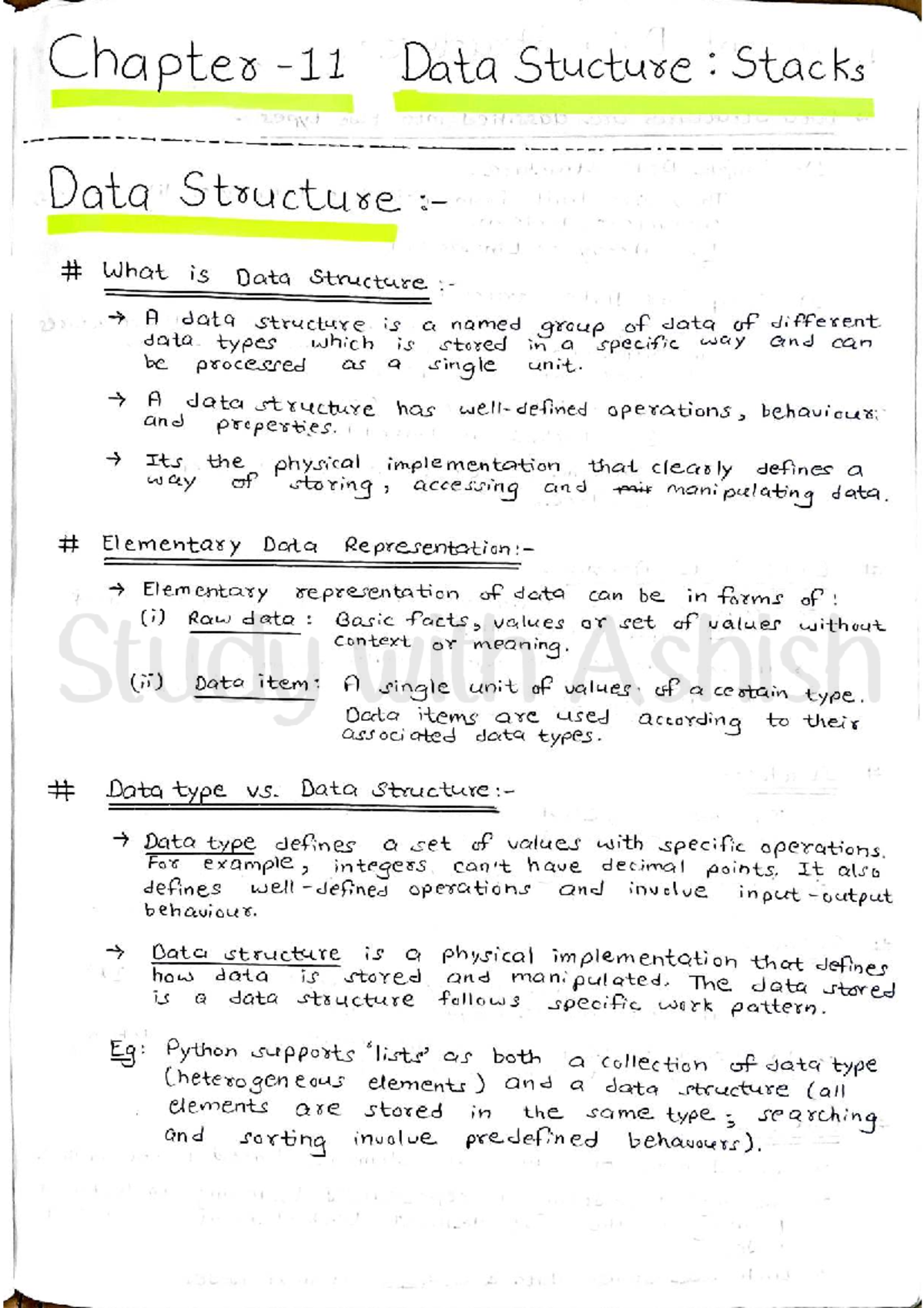 Chapter 11: Data Structure - Stacks (6971200) Overview and ...