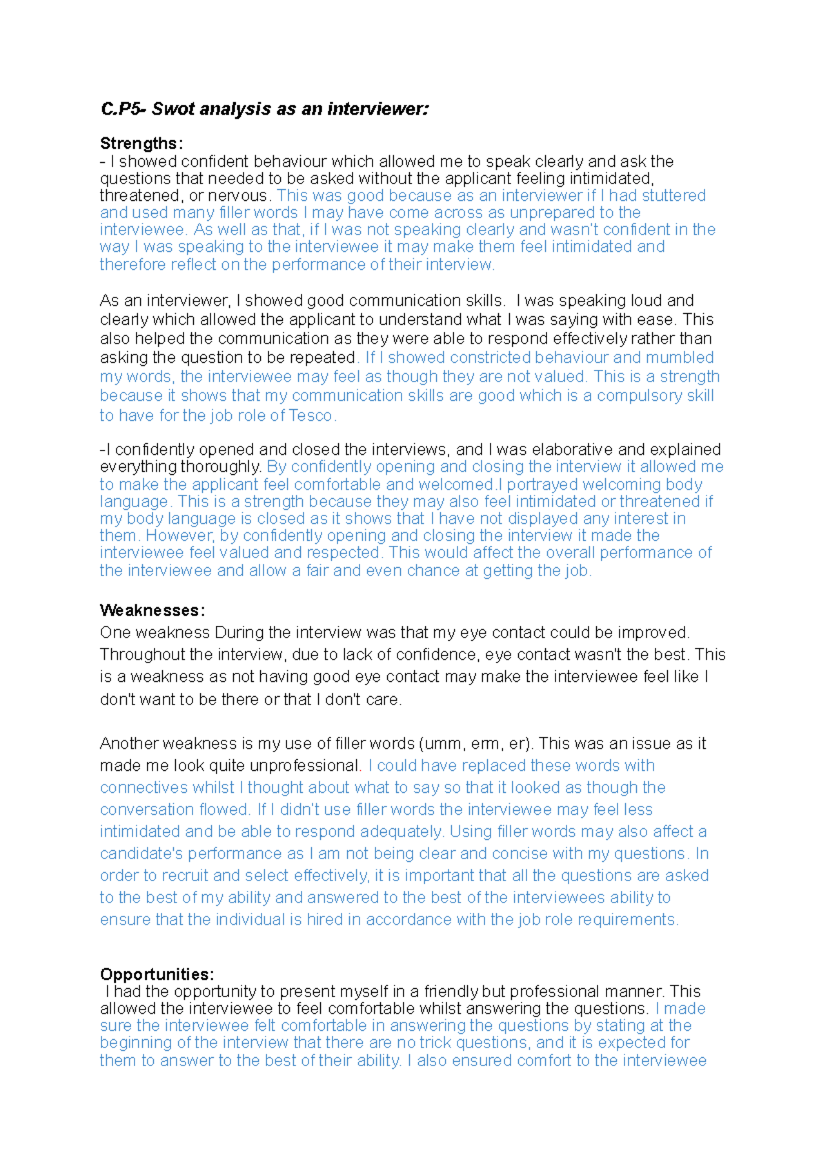 Unit 8- assignment 2- p5-p6 - Google Docs - C- Swot analysis as an ...