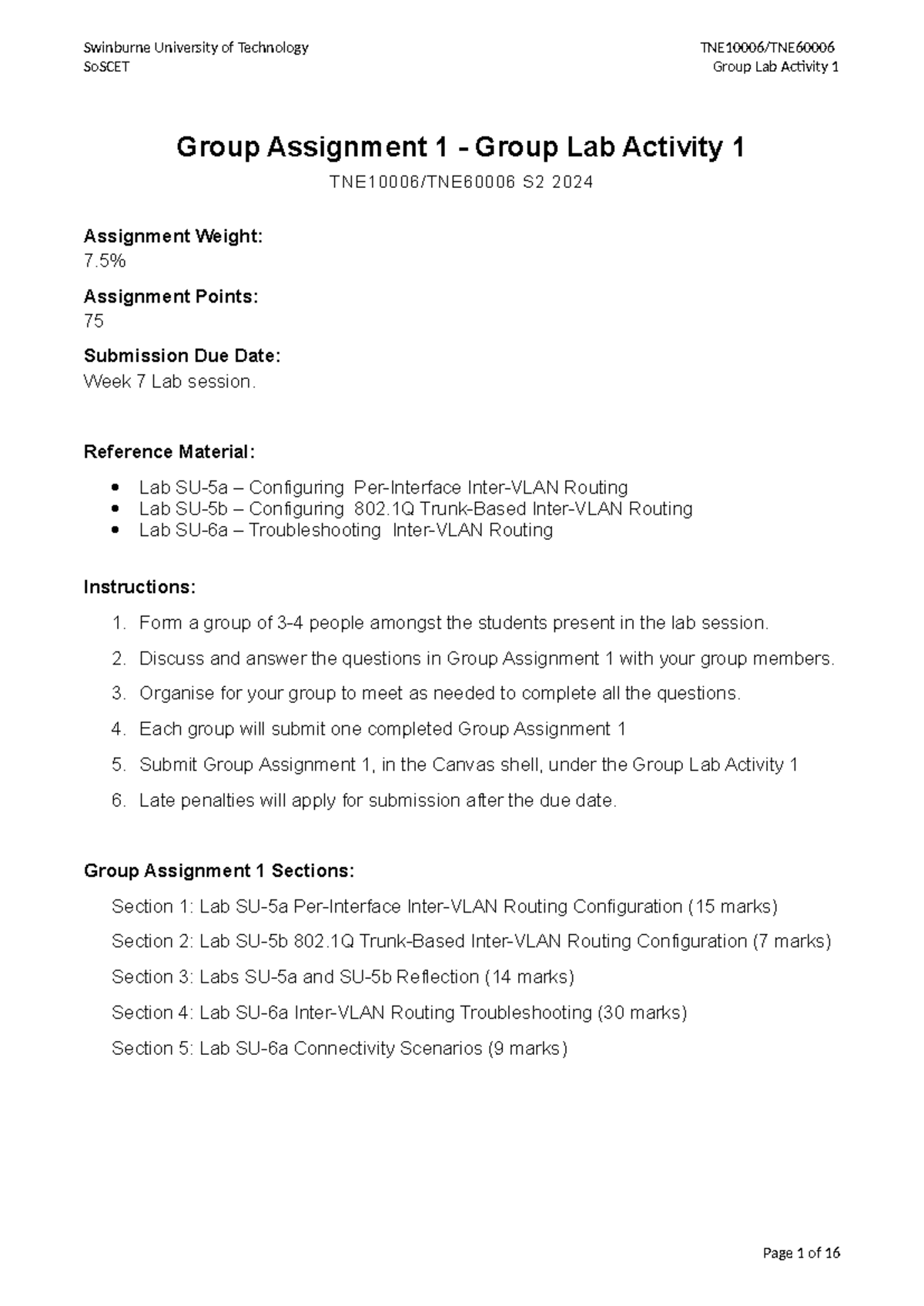 Group Assignment 1 - Group Lab Activity 1 - SoSCET Group Lab Activity 1 Group Assignment 1 ...