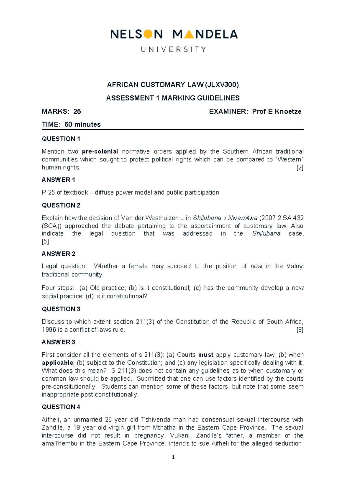 Customary Law. Summary - Chapter 2: The nature and concept of customary ...