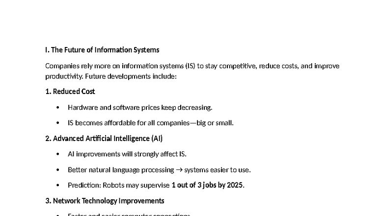 IS 101: Future Trends and Challenges in Information Systems - Studocu