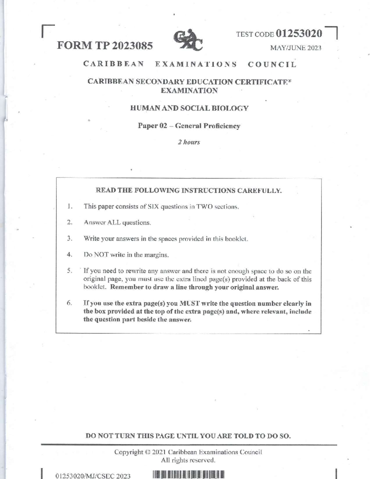 HSB Paper 2 Final Exam Study Guide 2023 - Studocu