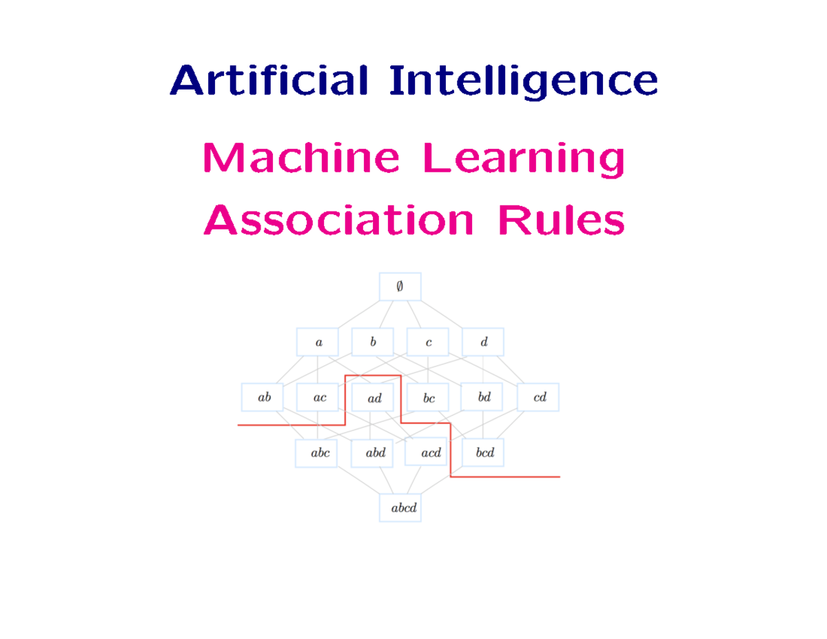 AI ML Association Rules - Lecture Notes 6 Overview and Examples - Studocu