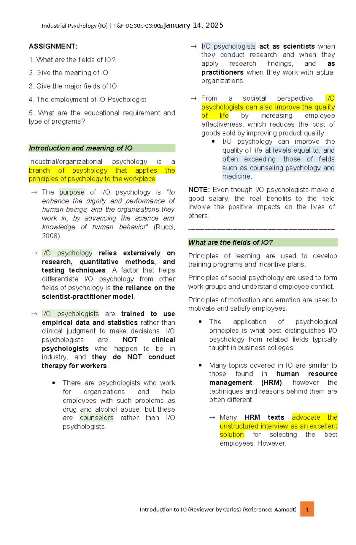 Introduction to IO - ASSIGNMENT: What are the fields of IO? Give the meaning of IO Give the ...