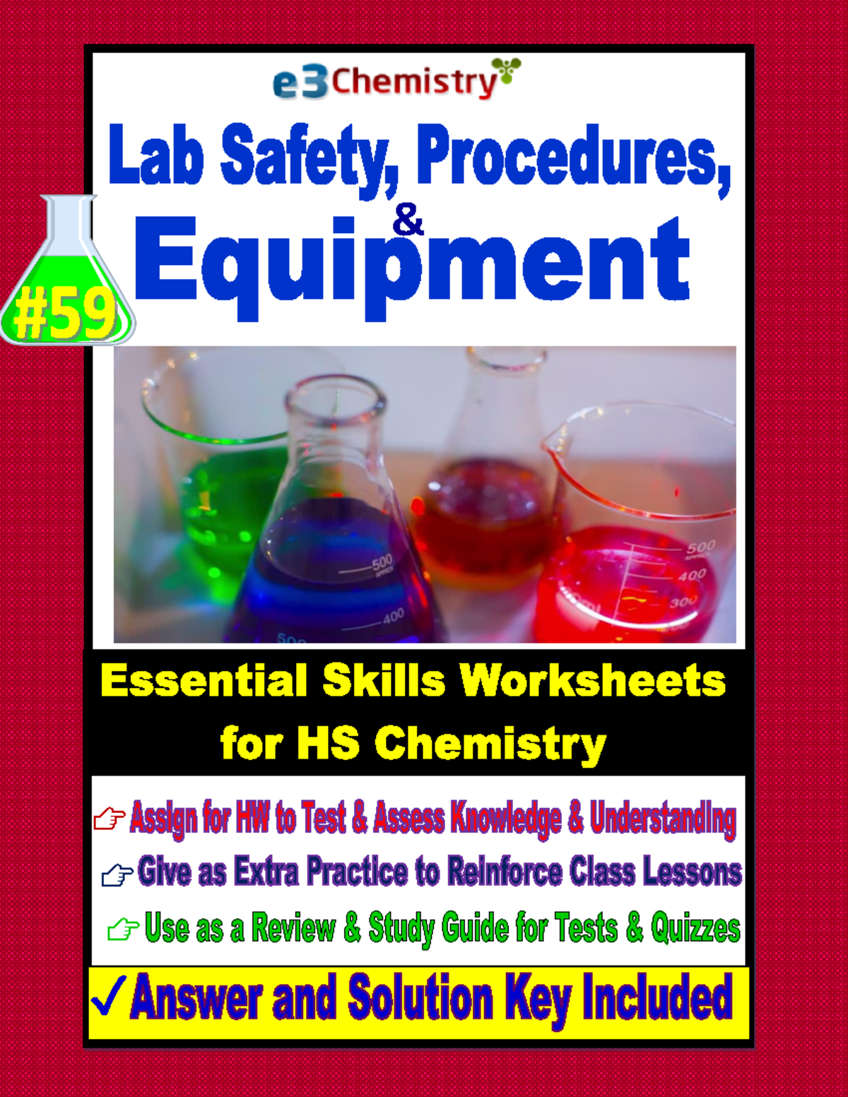 Chemistry Lab Safety Procedures Equipment Essential Skills Worksheet 59 ...