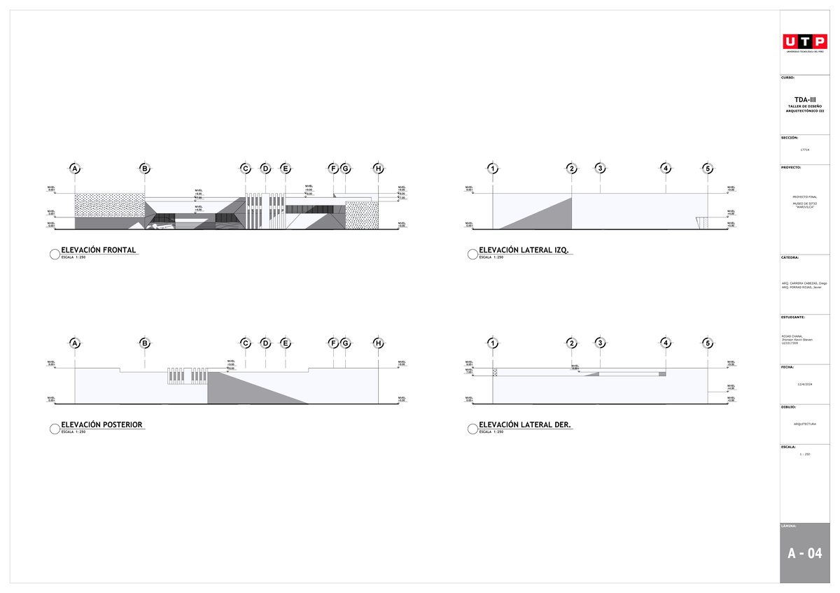 Planos y Elevaciones del Proyecto Final TDA-III: Museo Warivilca - Studocu
