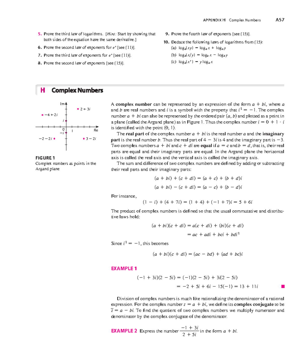 Complex Numbers: Appendix H Notes - Textbook 8th Edition - Studocu