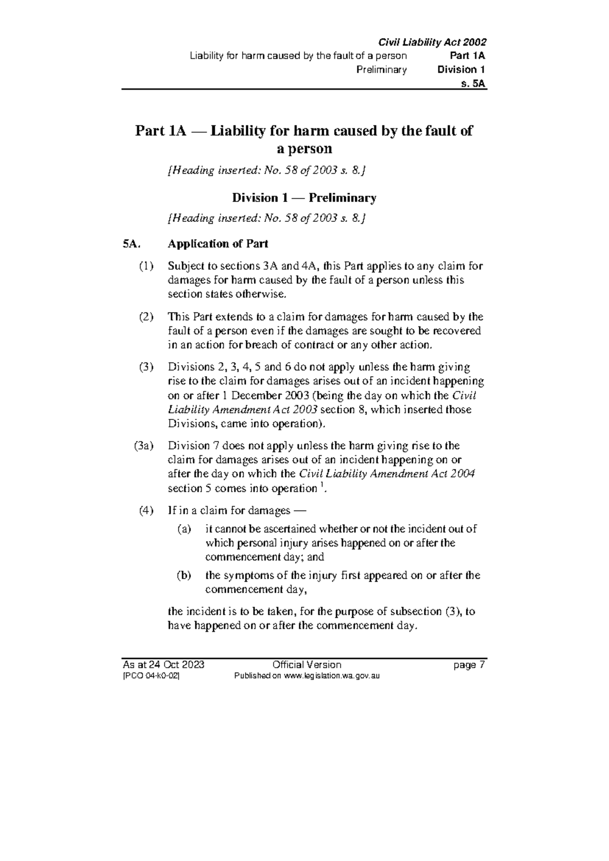 Civil Liability Act 2002: Liability for Harm and Duty of Care - Studocu