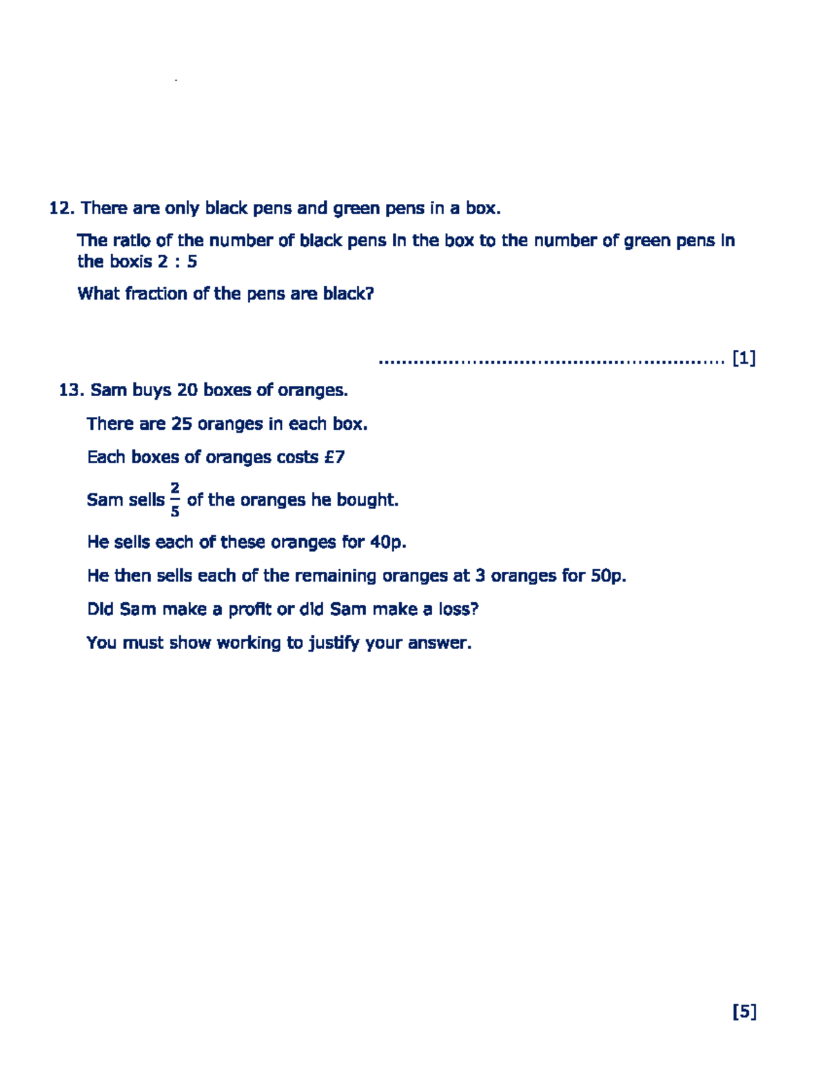 Fraction Practice Worksheet: Solving Ratio & Profit Problems - Studocu