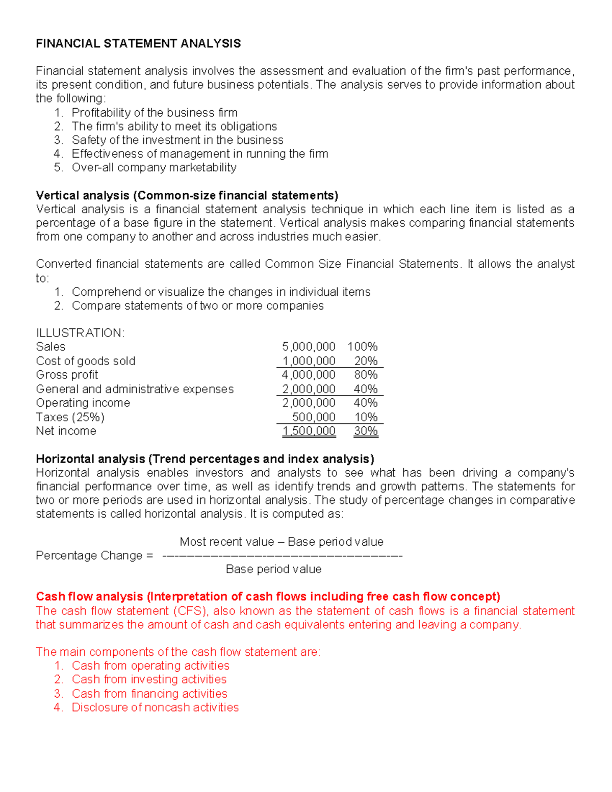 Financial Statement Analysis: Techniques and Key Metrics Overview - Studocu