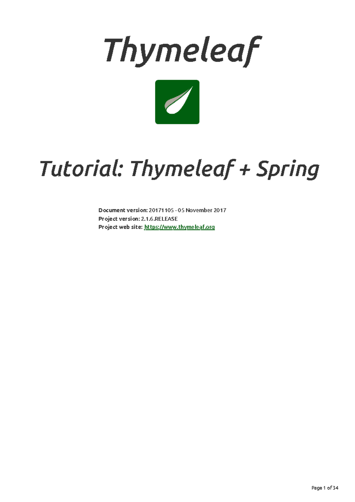 Thymeleaf Spring Integration Guide: Tutorial for 2017 - Studocu