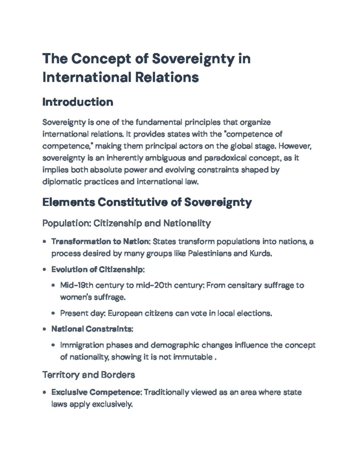 Concept of Sovereignty in International Relations - Analysis ...