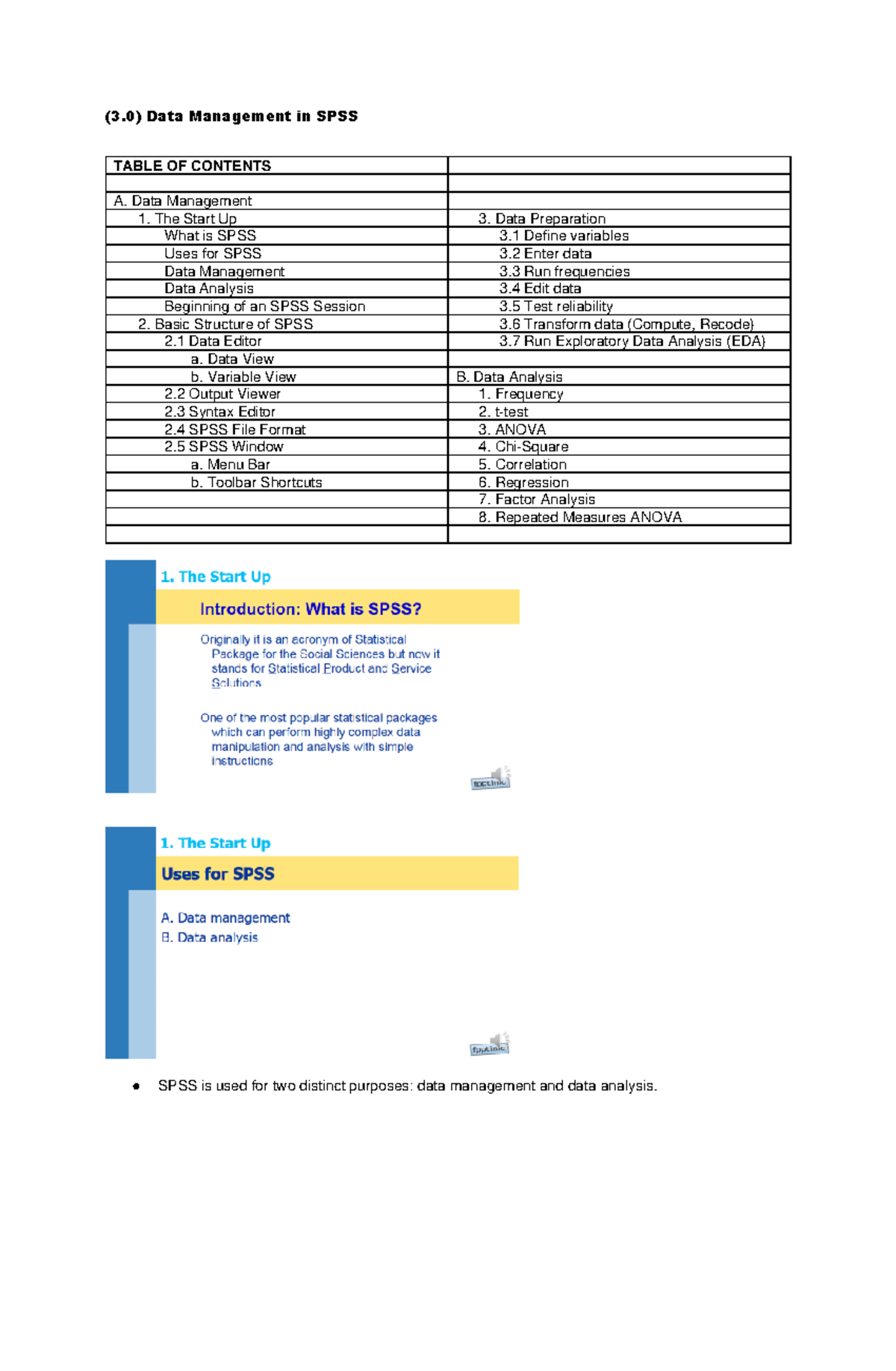 (3.10) Data Management & Analysis in SPSS (Module 6) - Studocu