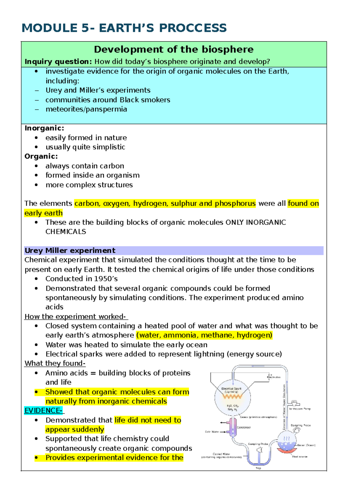 Module 5 - Earth and Environmental Science: Biosphere Development ...