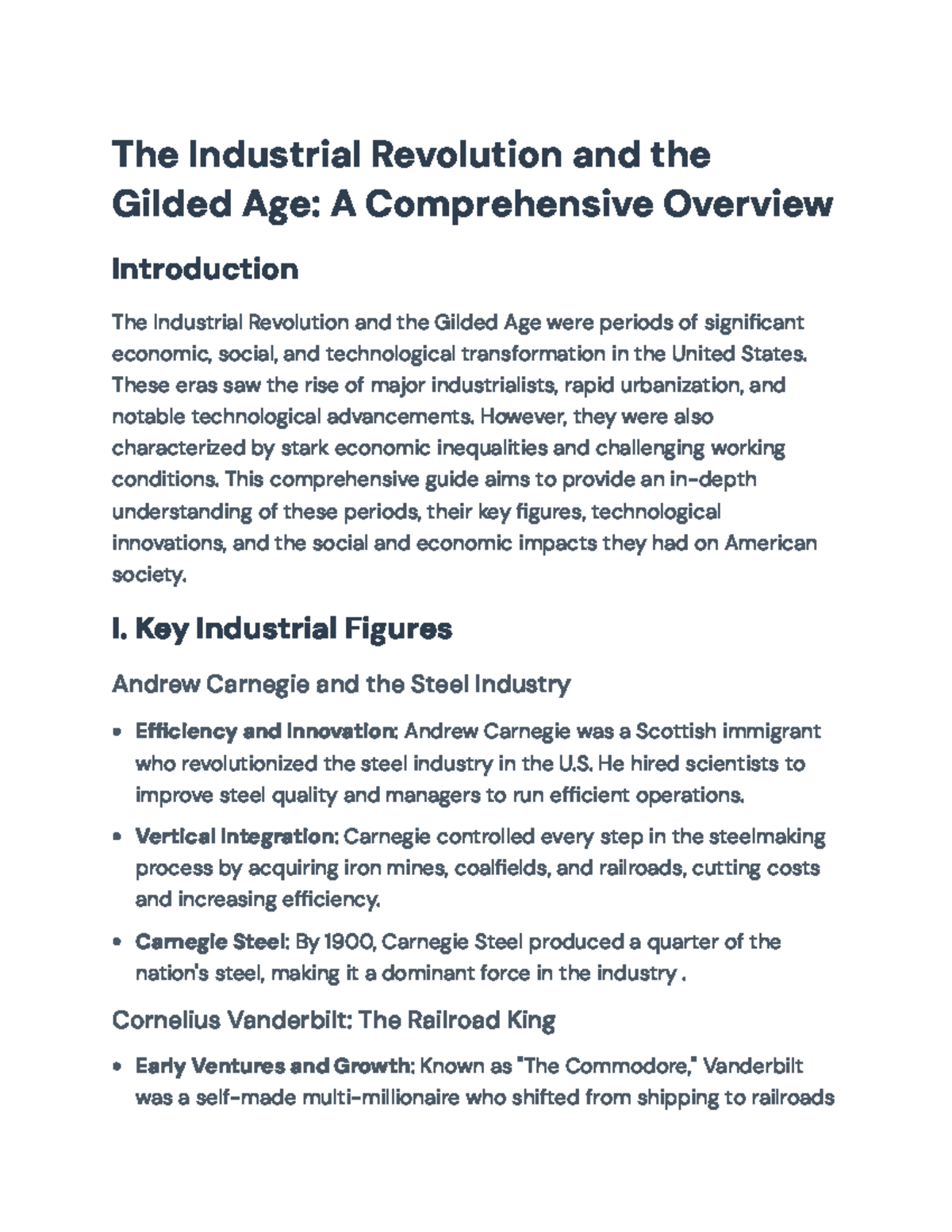 Industrial Revolution and Gilded Age Overview: Key Figures and Impacts ...
