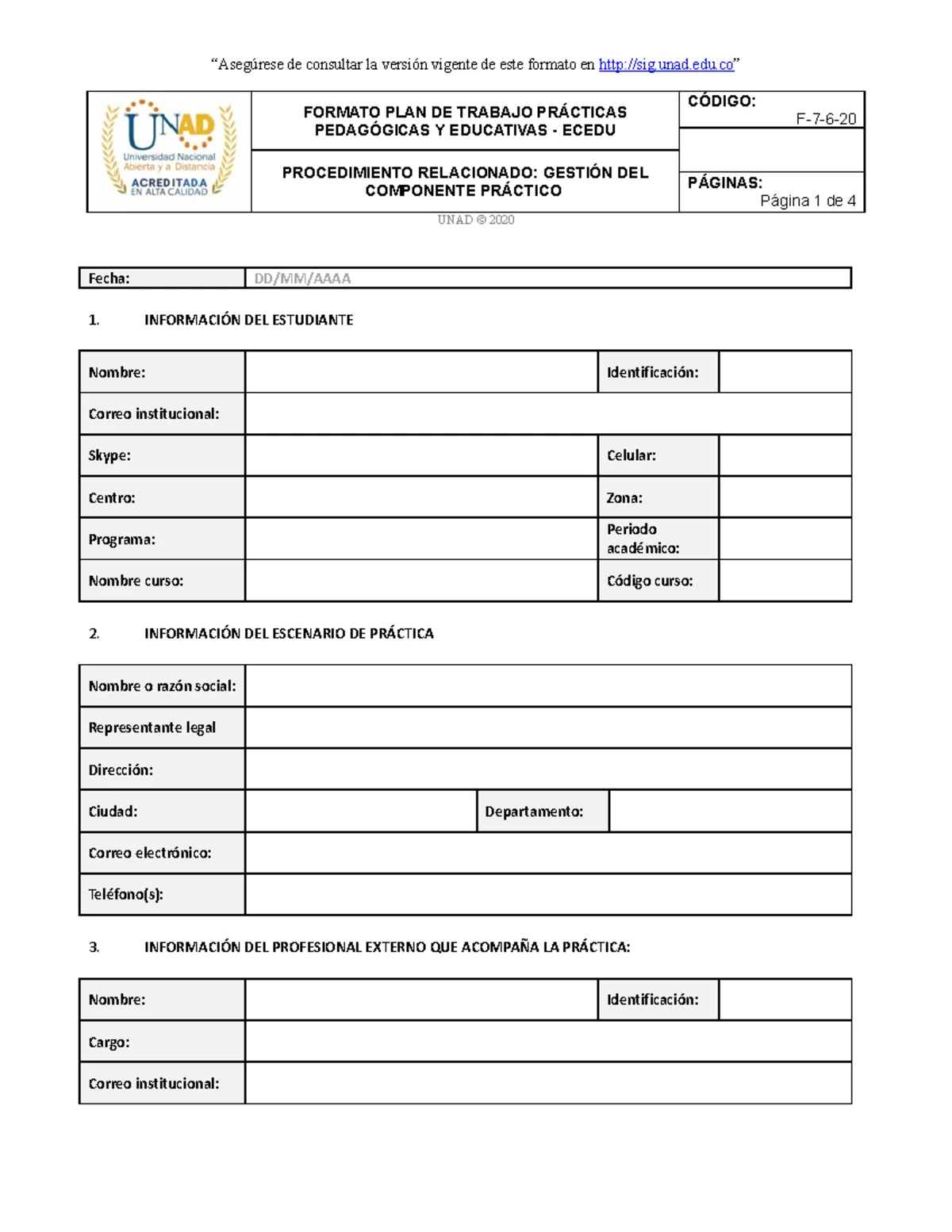 Anexo 2 F-7-6-22 Formato PLAN DE Trabajo Prácticas Profesionales Ecisa ...