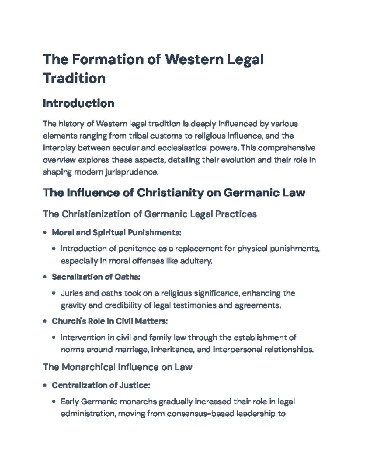 The Formation of Western Legal Tradition: Influences and Evolution ...