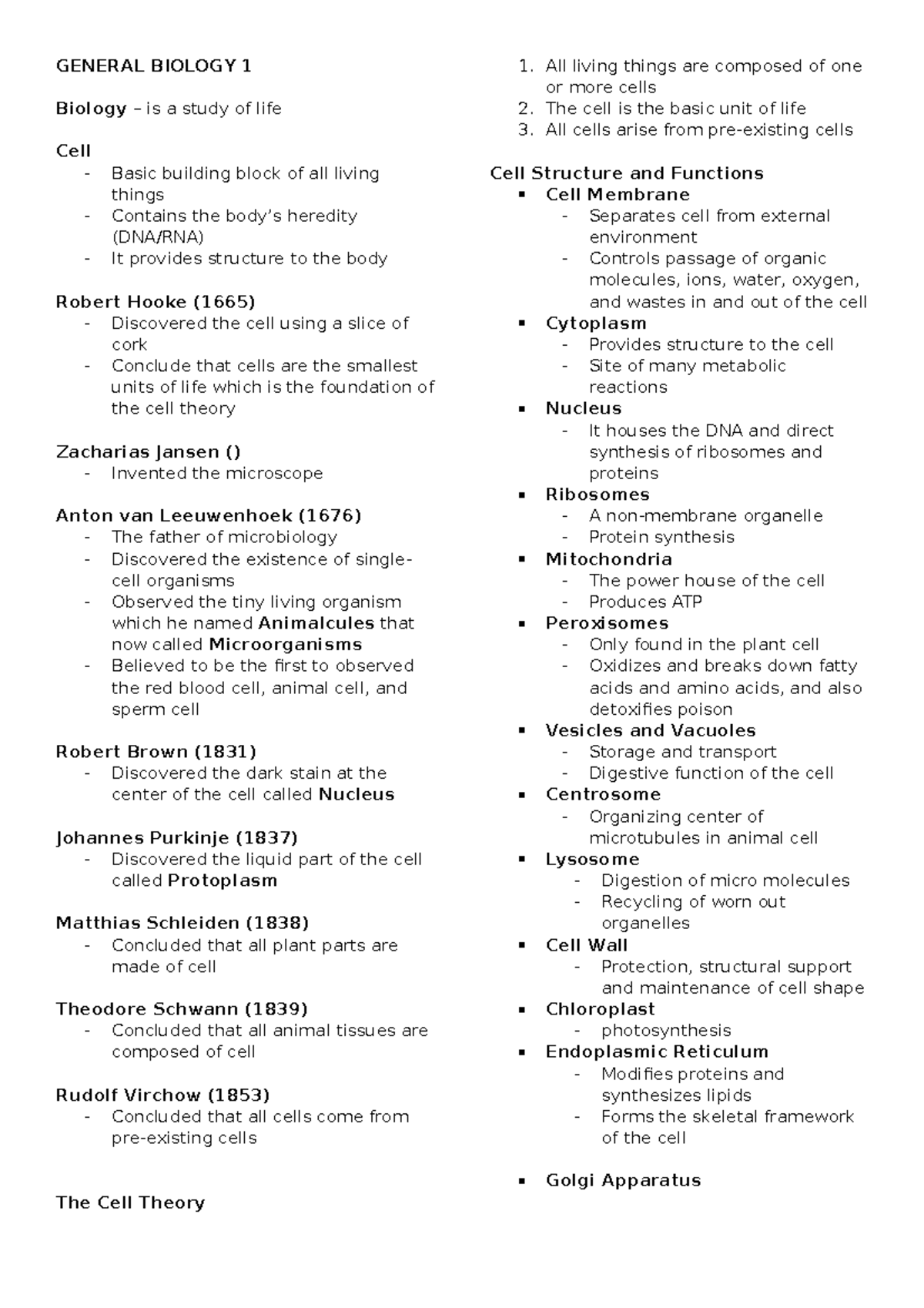General Bio 1 Final Exam Study Guide - Key Concepts & Terms - Studocu