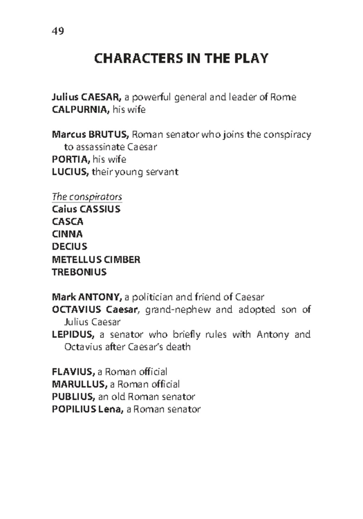 Julius Caesar (ENG 101) - Character Analysis and Key Scenes - Studocu