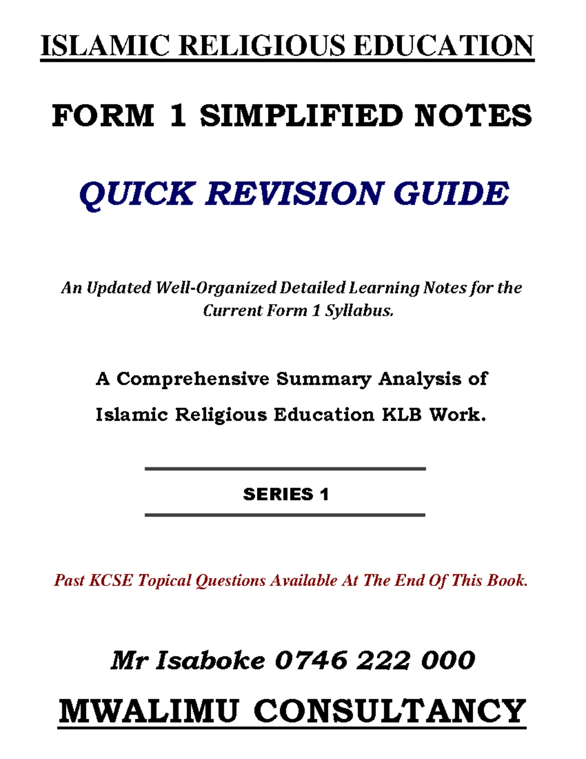 FORM 1 COMP Simplified Notes - COMPUTER STUDIES NOTES FORM 1 SIMPLIFIED ...