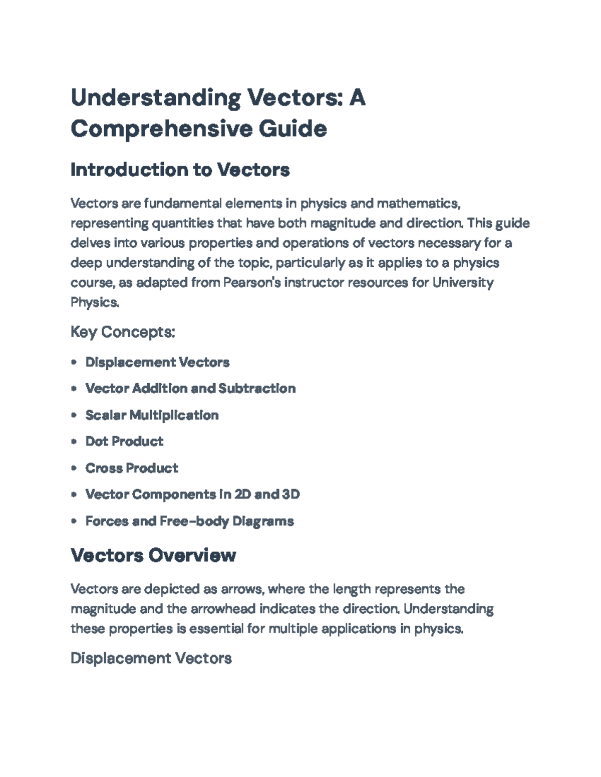 Understanding Vectors: Key Concepts for University Physics (UP) - Studocu