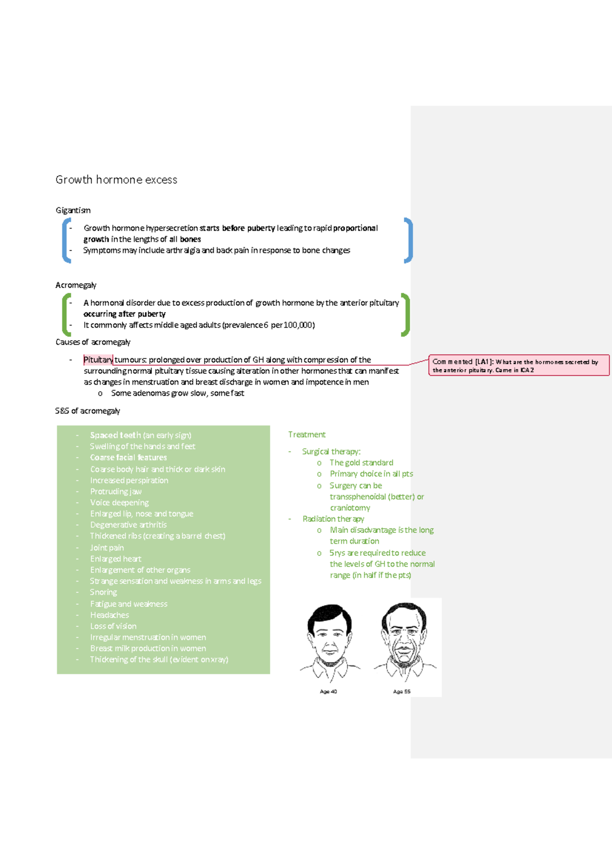Acromegaly, Gigantism, Cushings syndrome summary - Growth hormone ...