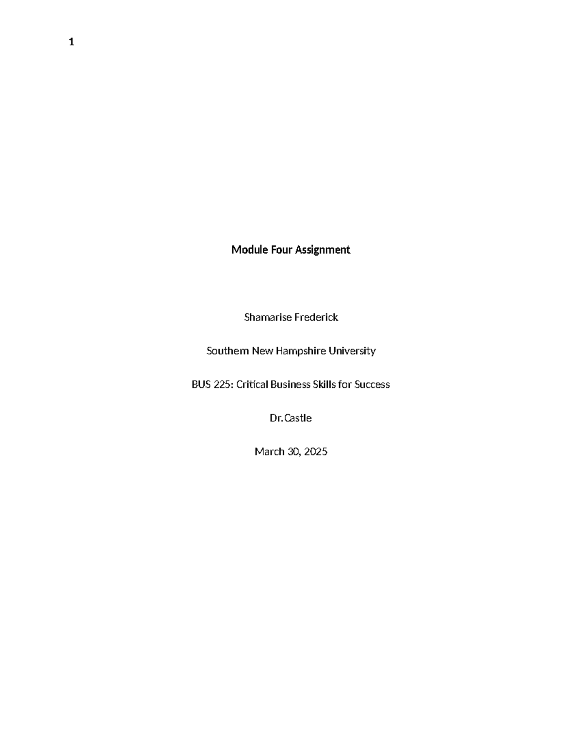 BUS225 Module Four Assignment - Module Four Assignment Shamarise ...