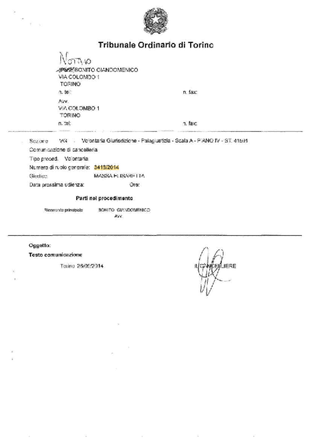 A1 - Trib. Torino 26-9-2014 - Rinuncia all'Azione di Restituzione - Studocu